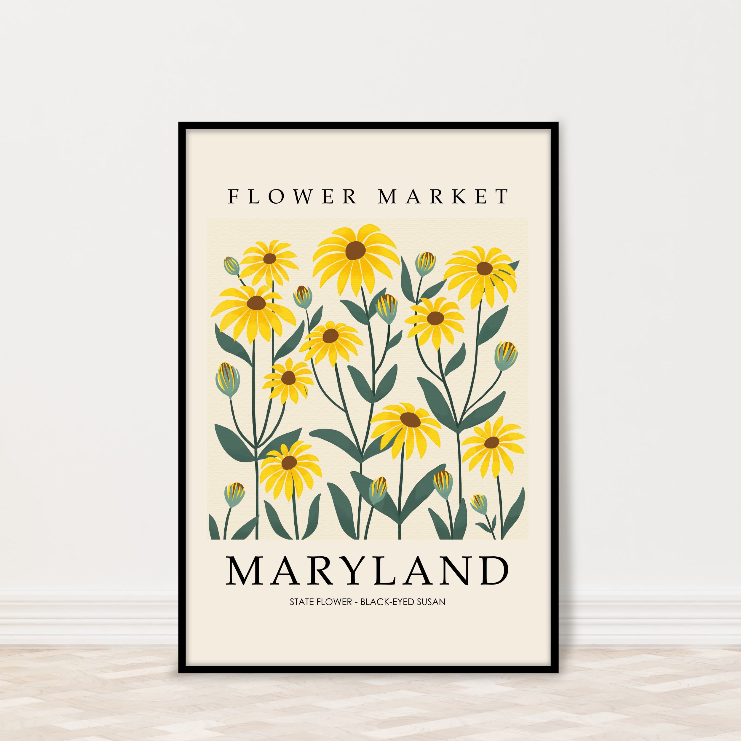 Maryland Black-Eyed Susan Flower Market Art Print - Dash Decors